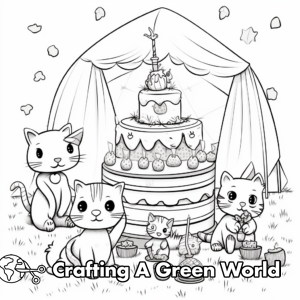Cat Birthday Coloring Pages - Free & Printable!