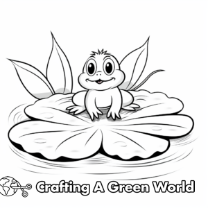 Frog On Lily Pad Coloring Pages - Free & Printable!