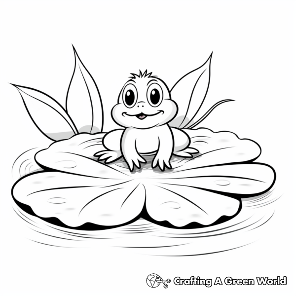 Frog On Lily Pad Coloring Pages - Free & Printable!