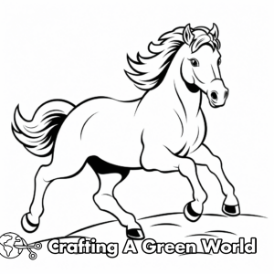 Running Horse Coloring Pages - Free & Printable!