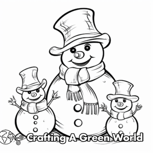 Snowman Family Coloring Pages - Free & Printable!