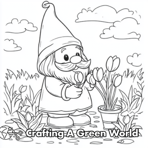 Spring Gnome Coloring Pages - Free & Printable!