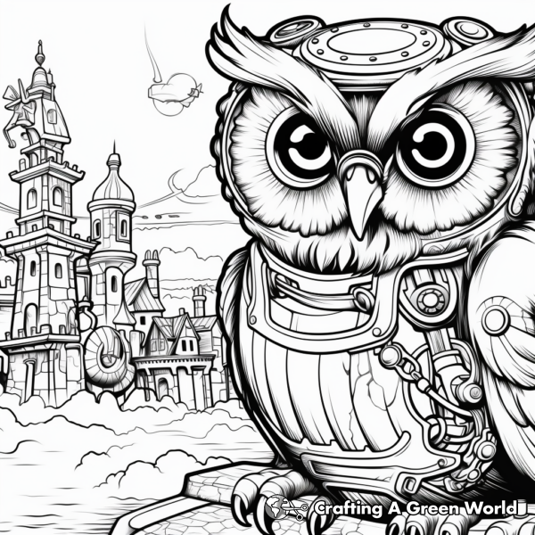 Steampunk Owl Coloring Pages - Free & Printable!