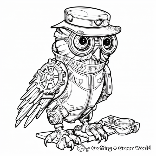 Steampunk Owl Coloring Pages - Free & Printable!
