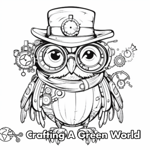 Steampunk Owl Coloring Pages - Free & Printable!