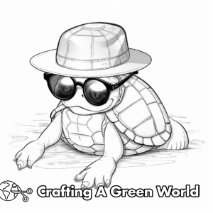 Turtle With Sunglasses Coloring Pages - Free & Printable!