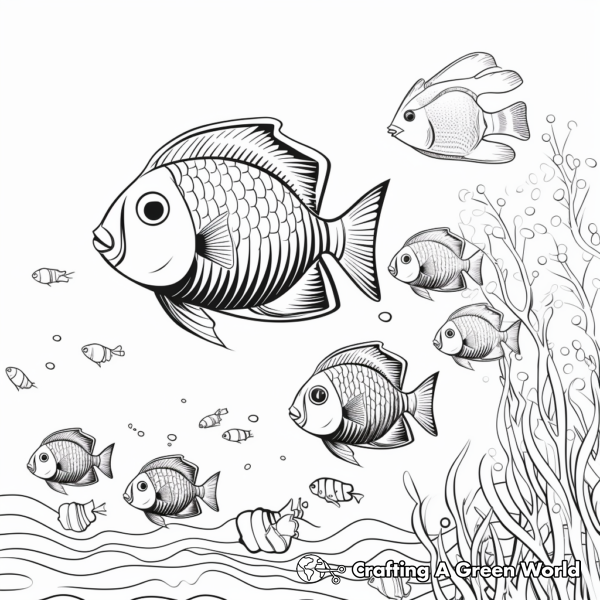 School Of Fish Coloring Pages - Free & Printable!