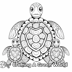 Turtle Mandala Coloring Pages - Free & Printable!