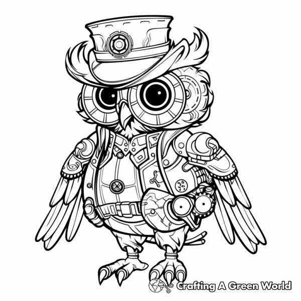 Steampunk Owl Coloring Pages - Free & Printable!