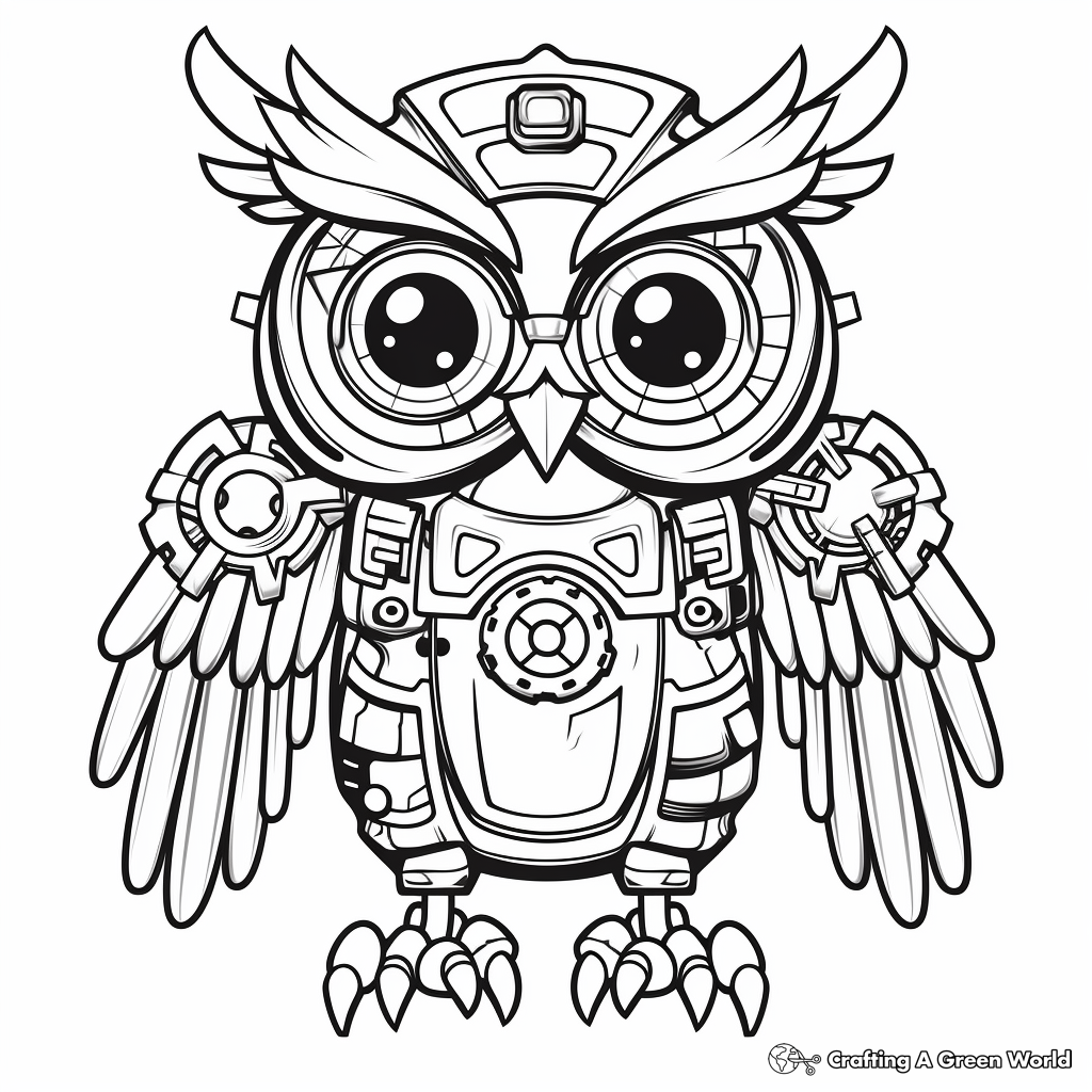 Steampunk Owl Coloring Pages - Free & Printable!