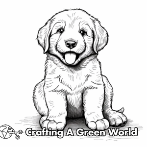 Golden Retriever Puppy Coloring Pages - Free & Printable!