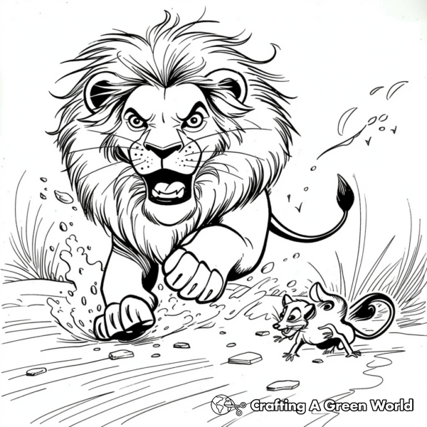 The Lion the Mouse Retelling Cards with Background Writing Coloring ...