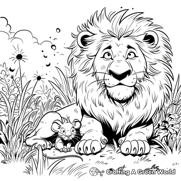 Lion And Mouse Coloring Pages - Free & Printable!