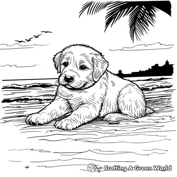 Golden Retriever Puppy Coloring Pages - Free & Printable!