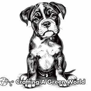 Boxer Puppy Coloring Pages - Free & Printable!