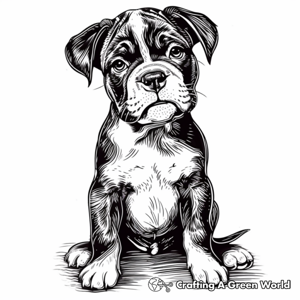 Boxer Puppy Coloring Pages - Free & Printable!