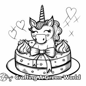 Unicorn Cake Coloring Pages - Free & Printable!