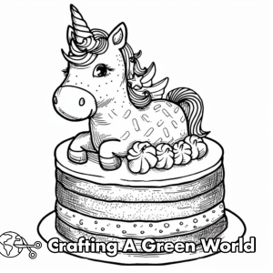 Unicorn Cake Coloring Pages - Free & Printable!