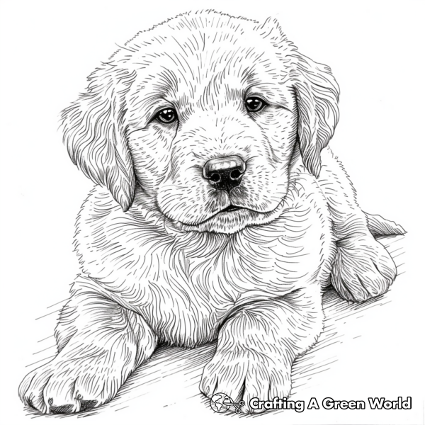 Golden Retriever Puppy Coloring Pages - Free & Printable!