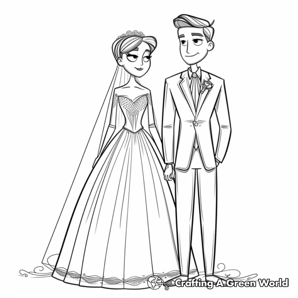 Bride And Groom Coloring Pages - Free & Printable!