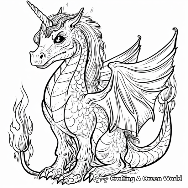 Unicorn Dragon Coloring Pages - Free & Printable!