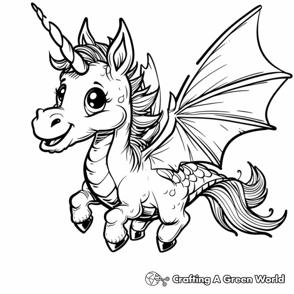Unicorn Dragon Coloring Pages - Free & Printable!