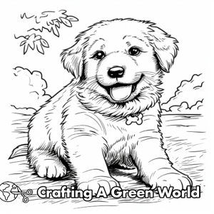 Golden Retriever Puppy Coloring Pages - Free & Printable!