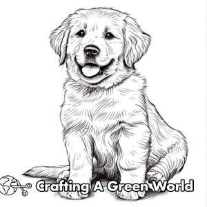 Golden Retriever Puppy Coloring Pages - Free & Printable!