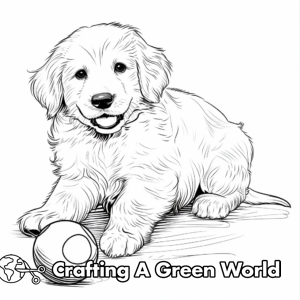 Golden Retriever Puppy Coloring Pages - Free & Printable!