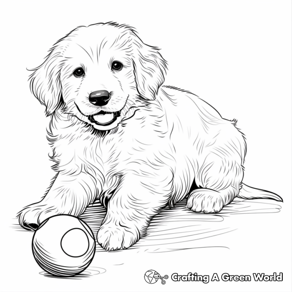 Golden Retriever Puppy Coloring Pages - Free & Printable!