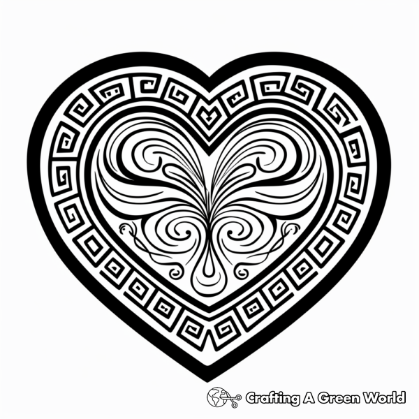 Fancy Heart Coloring Pages - Free & Printable!
