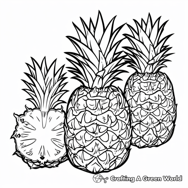 Pineapple Coloring Pages - Free & Printable!