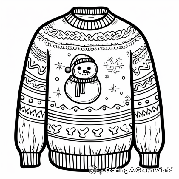 Ugly Sweater Coloring Pages - Free & Printable!