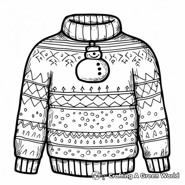 Ugly Sweater Coloring Pages - Free & Printable!