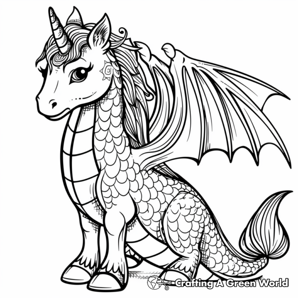 Unicorn Dragon Coloring Pages - Free & Printable!