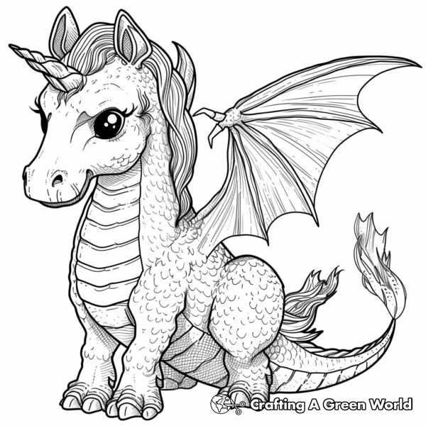 Unicorn Dragon Coloring Pages - Free & Printable!