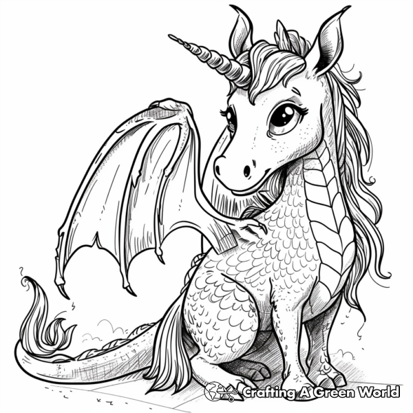 Unicorn Dragon Coloring Pages - Free & Printable!