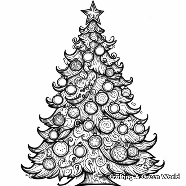 Big Christmas Tree Coloring Pages - Free & Printable!