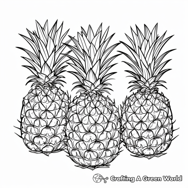 Pineapple Coloring Pages - Free & Printable!