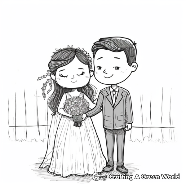 Bride And Groom Coloring Pages - Free & Printable!