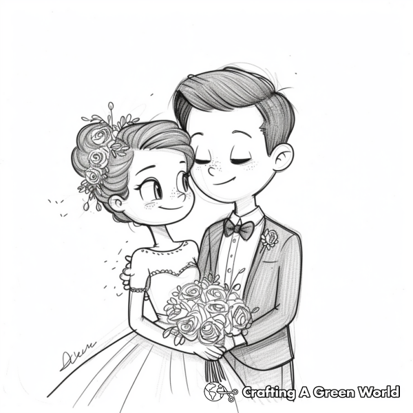 Bride And Groom Coloring Pages - Free & Printable!