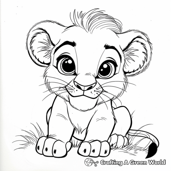 Baby Lion Coloring Pages - Free & Printable!