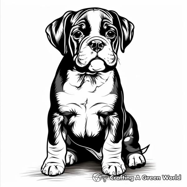 Boxer Puppy Coloring Pages - Free & Printable!