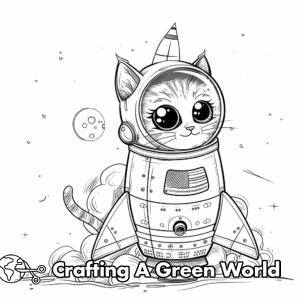 Space Cat Coloring Pages - Free & Printable!