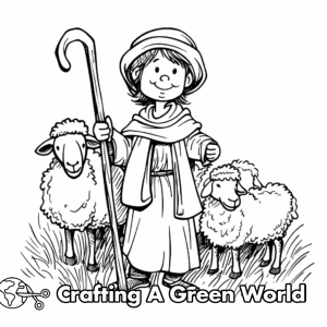 Shepherd And Sheep Coloring Pages - Free & Printable!