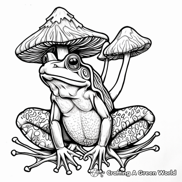 Frog With Mushroom Hat Coloring Pages - Free & Printable!