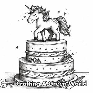 Unicorn Cake Coloring Pages - Free & Printable!