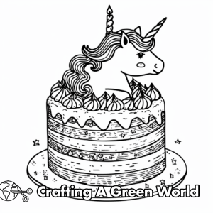 Unicorn Cake Coloring Pages - Free & Printable!