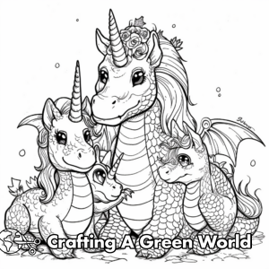 Unicorn Dragon Coloring Pages - Free & Printable!