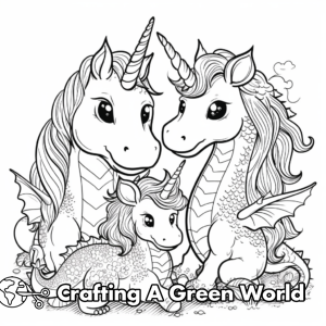 Unicorn Dragon Coloring Pages - Free & Printable!